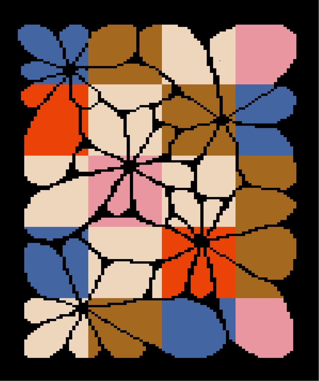 Flowers Knitting Pattern: Intarsia Chart (excel Template) - Etsy