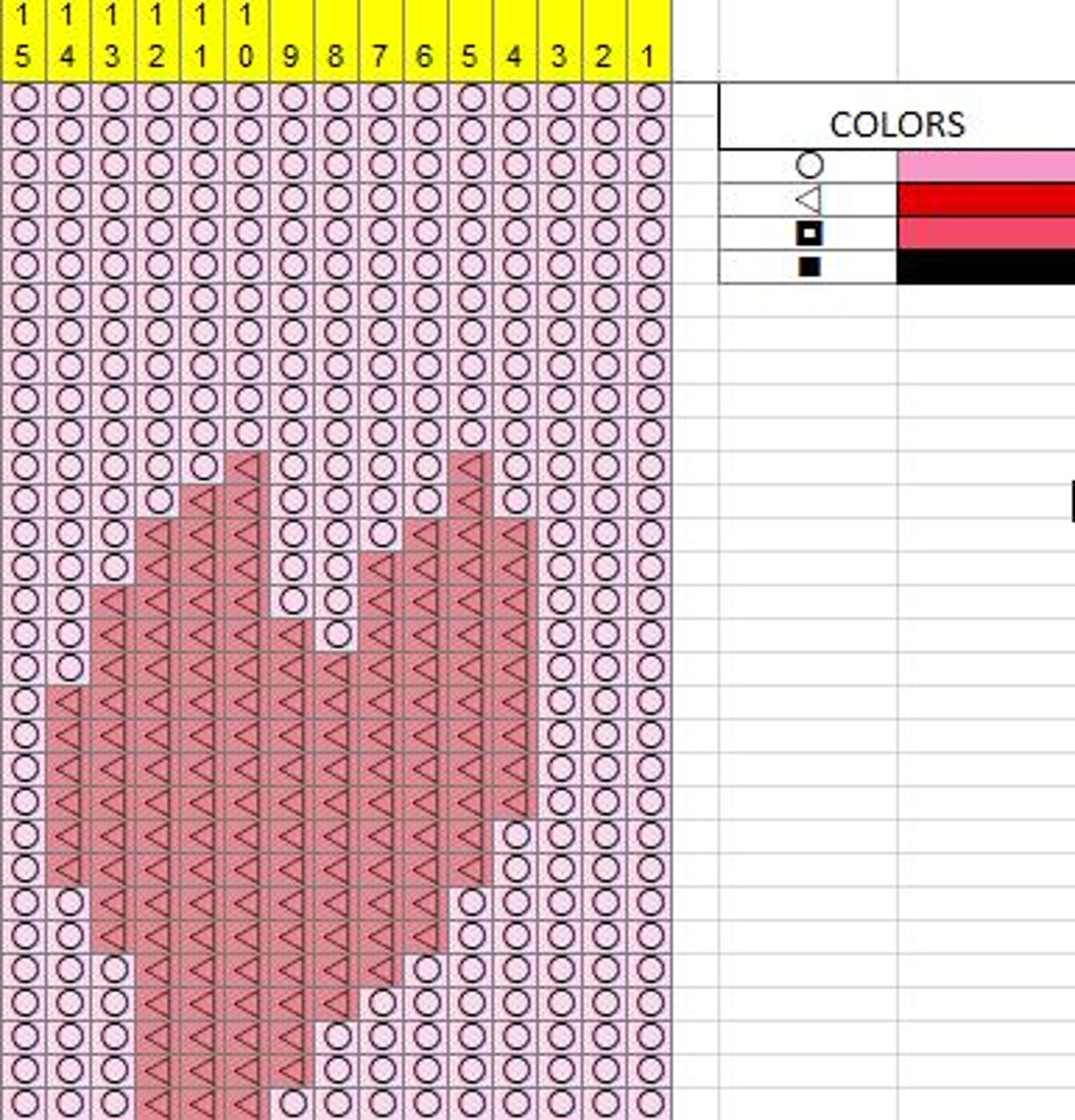 Lobster Knitting Pattern: Intarsia Excel Template (digital Download) - Etsy