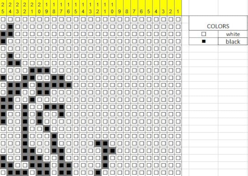Tiger Knitting Pattern: Intarsia Chart (excel Template) - Etsy