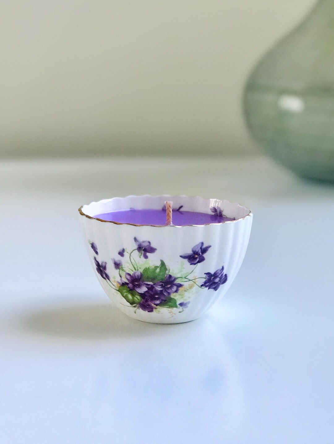 Vintage Radford Violets Bone China Candle - England - Etsy