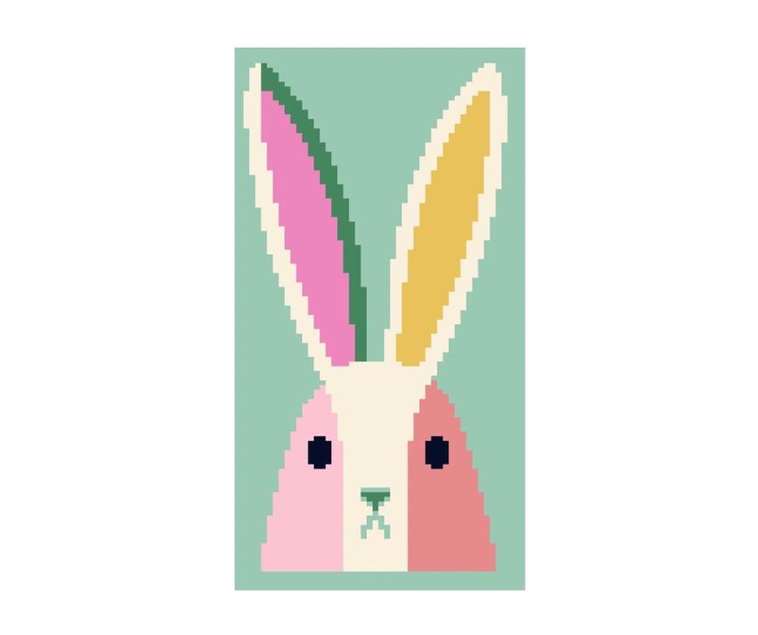 Rabbit Knitting Pattern: Intarsia Chart (excel Template) - Etsy