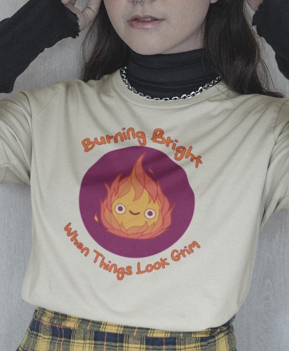 Calcifer T-shirt Howl' Moving Castle - Etsy