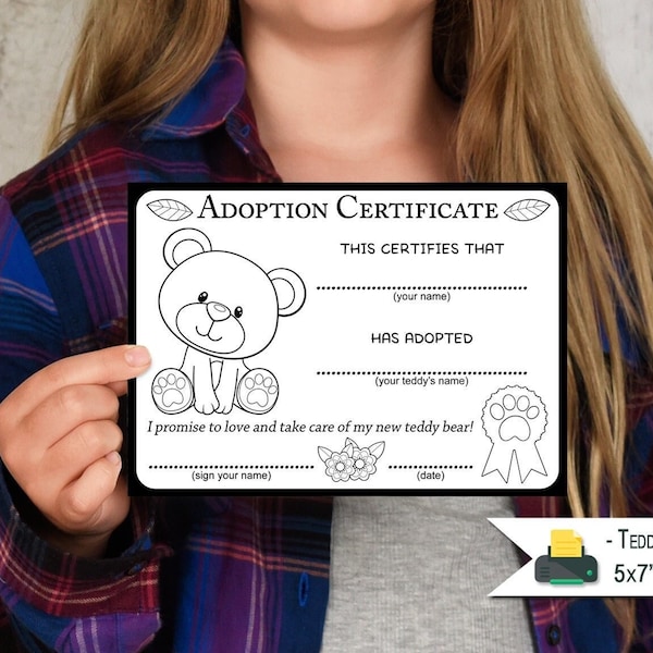 Adoption Certificate - Etsy Australia