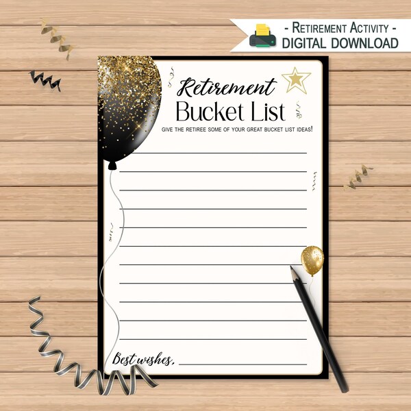 Retirement Bucket List - Etsy
