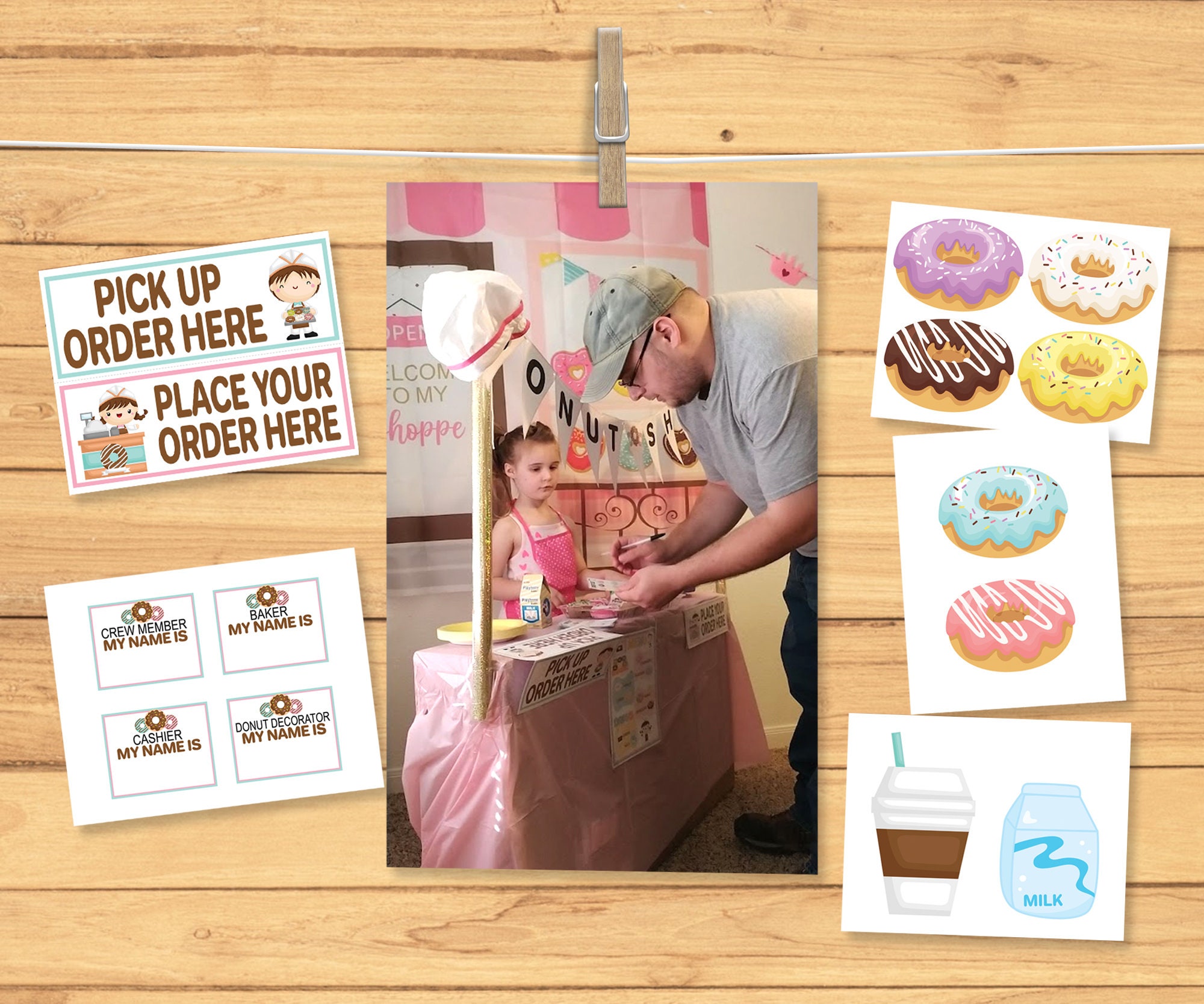 Pretend Play Donut Shop Printable Kids Dramatic Play Set Digital ...