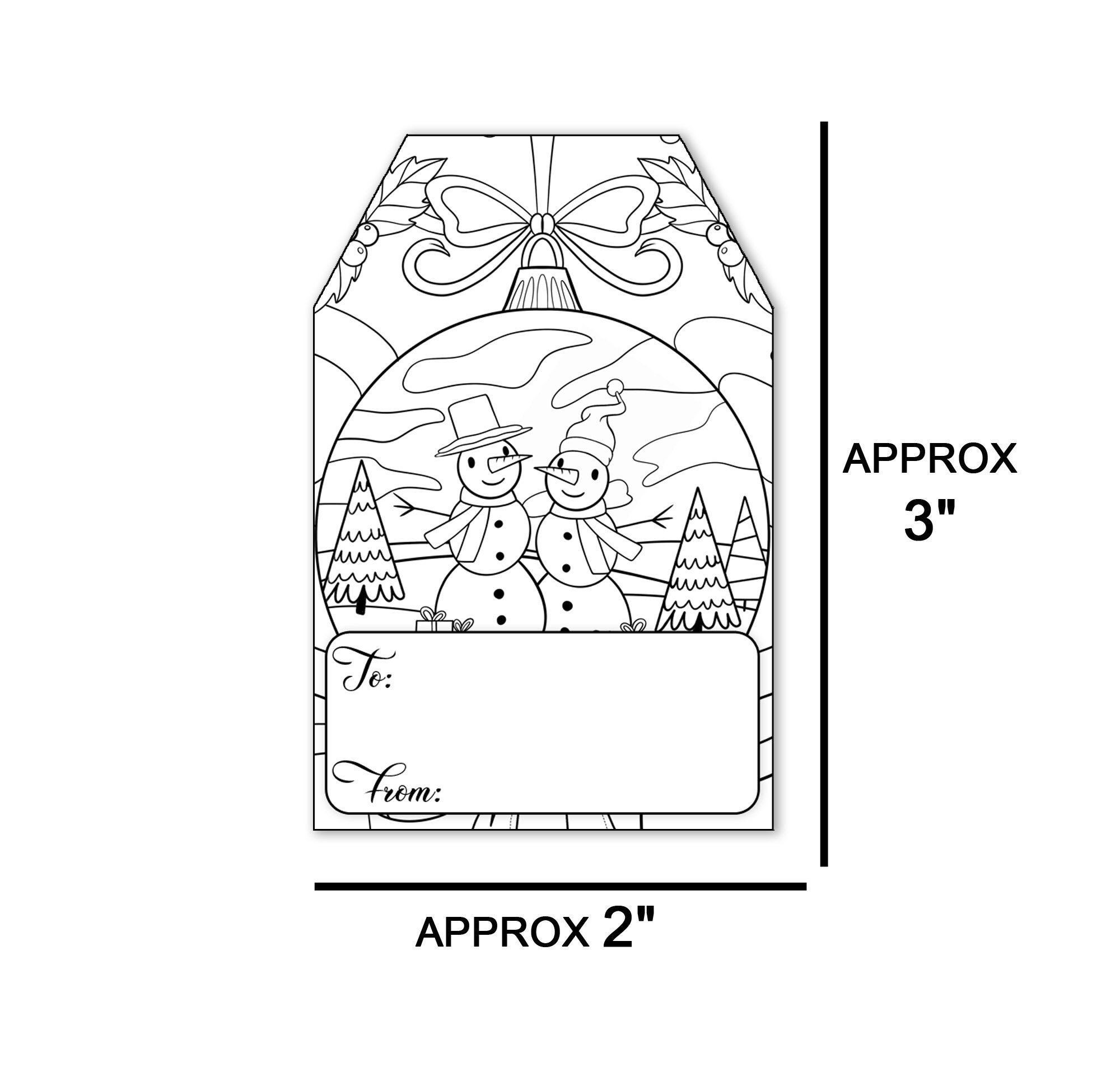 Coloring Christmas Tags Printable Gift Tag Color Holiday Christmas ...