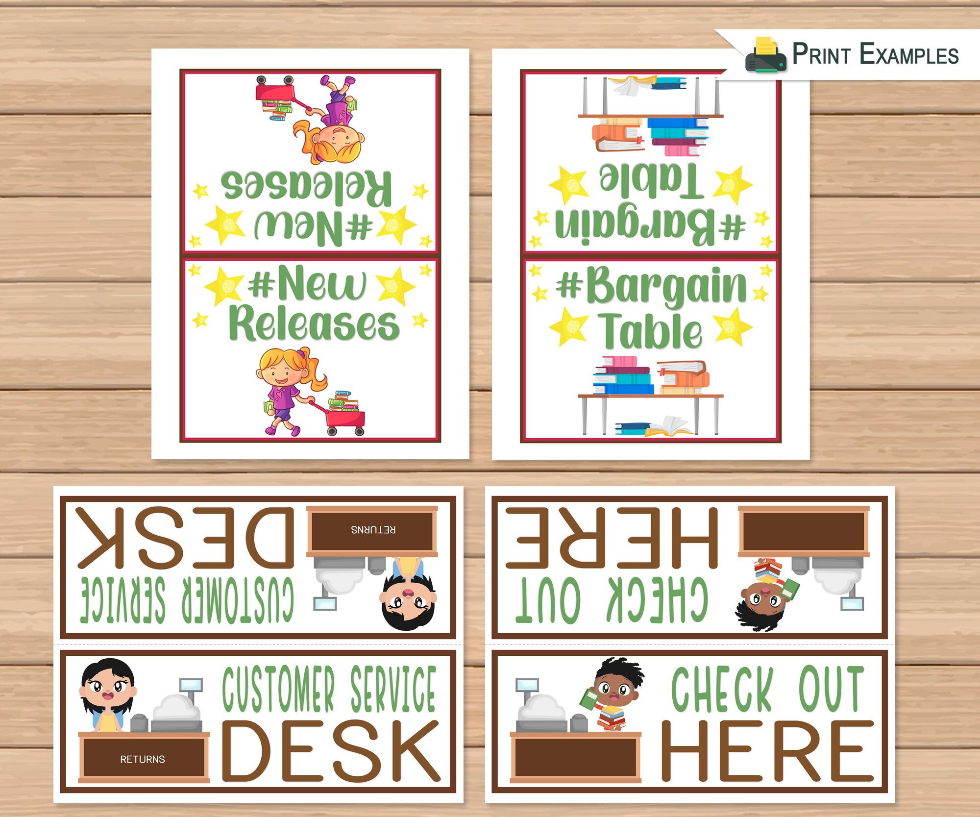 Pretend Play Book Store Printable Kids Dramatic Play Set Digital ...