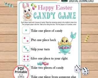 Printable Easter Candy Dice Game Easter Party Game Easter Activity for ...