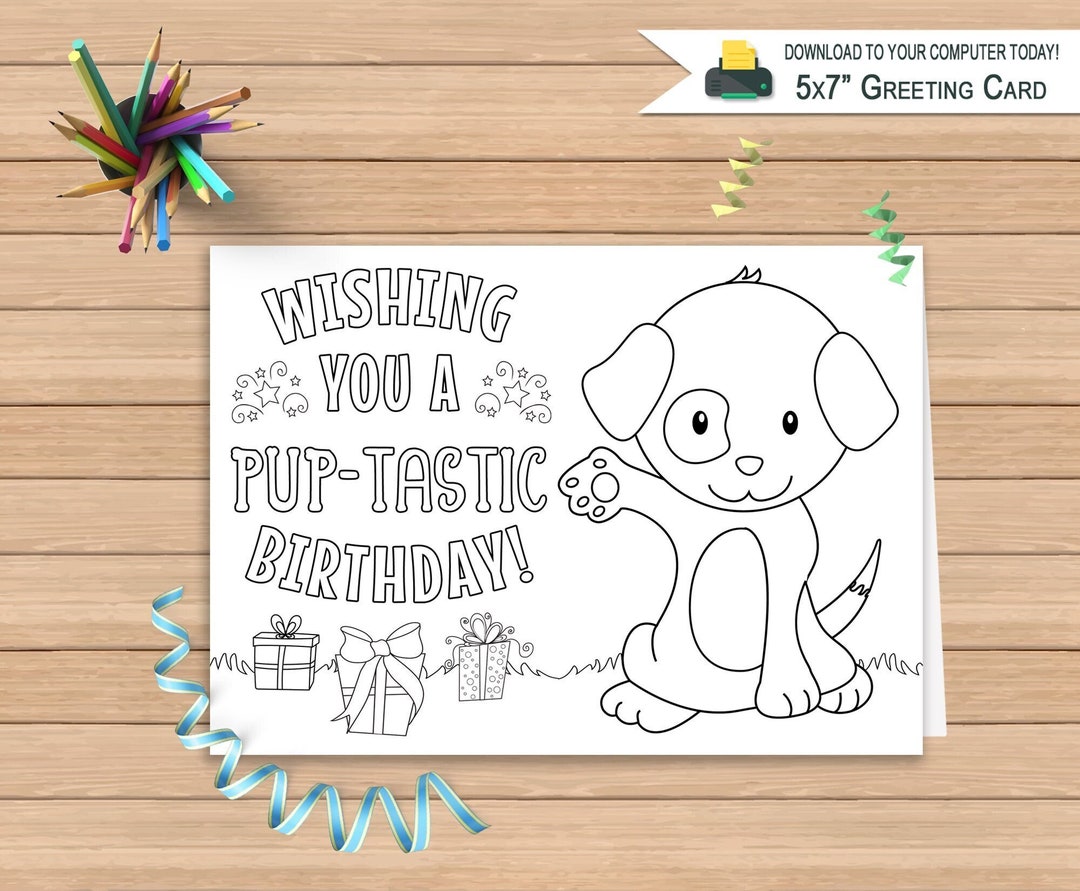 Coloring Happy Birthday Card for Kids Printable Happy Birthday Card ...