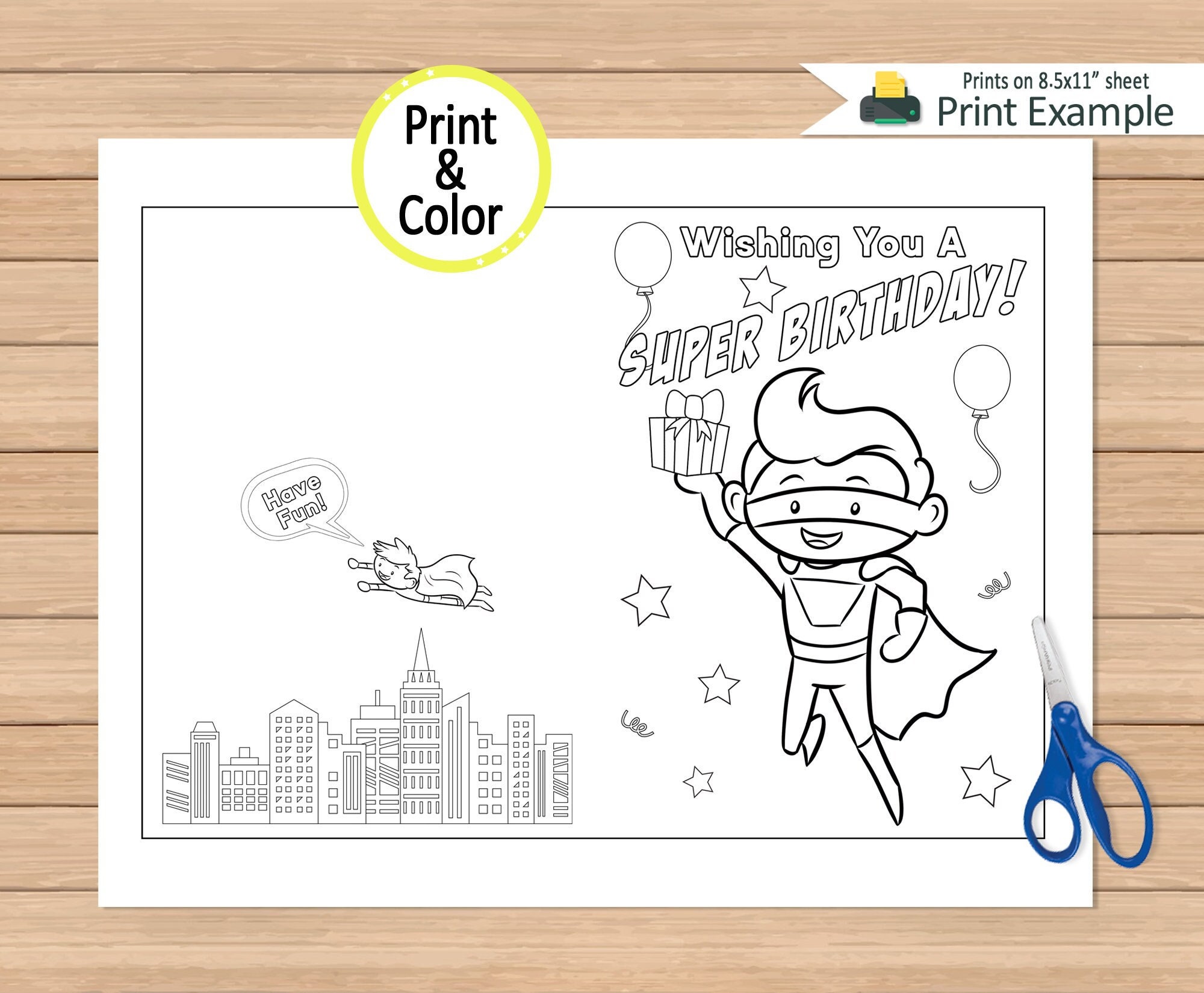 Happy Birthday Card Printable Coloring Greeting Card Kids Color Happy ...
