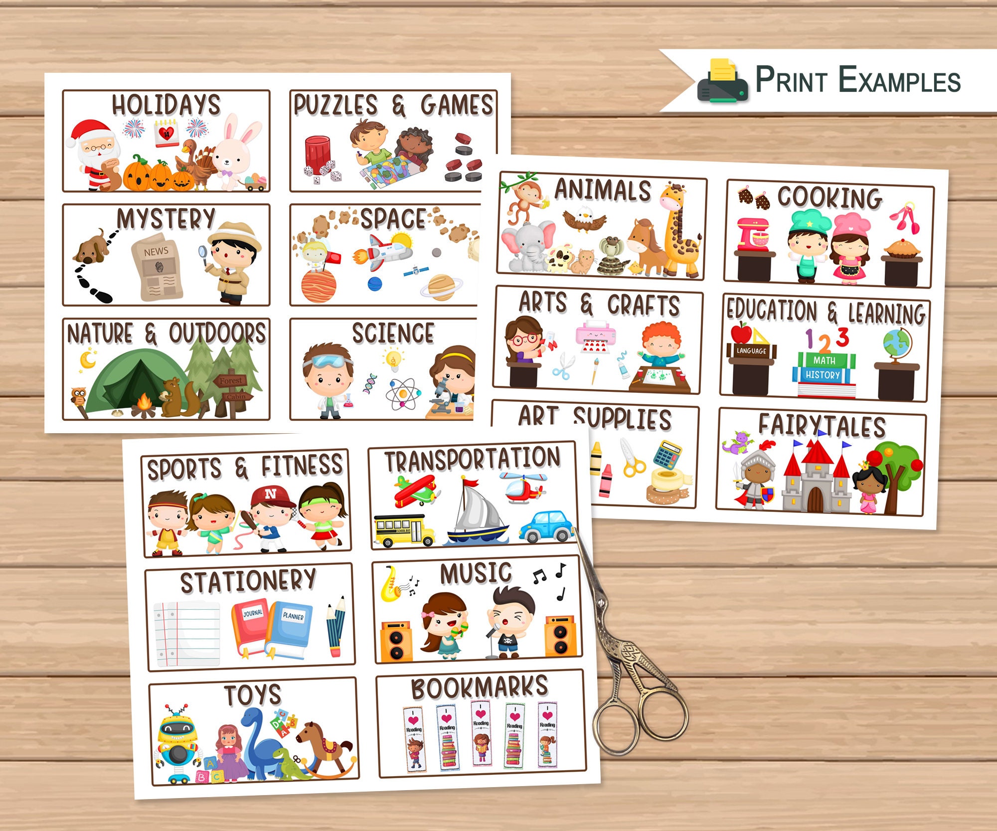 Pretend Play Book Store Printable Kids Dramatic Play Set Digital ...