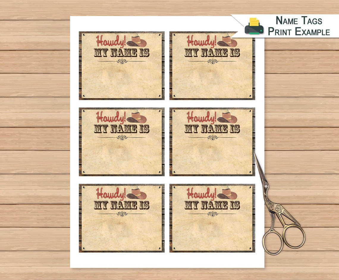 Whats Your Cowboy Name Western Wild West Birthday Game DIGITAL DOWNLOAD ...