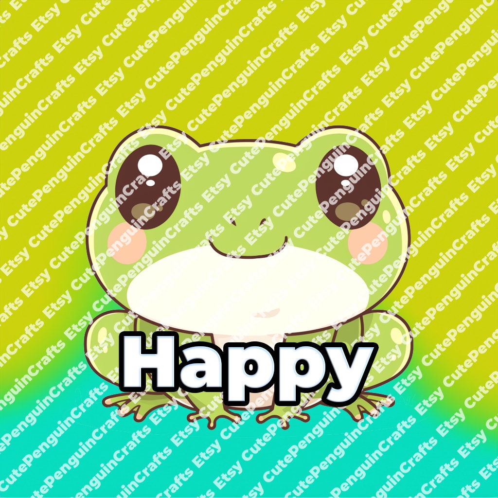 PNGTUBER Cute Frog With 4 Expressions. Vtuber Assets, Veadotube Model, Discord Reactive ...