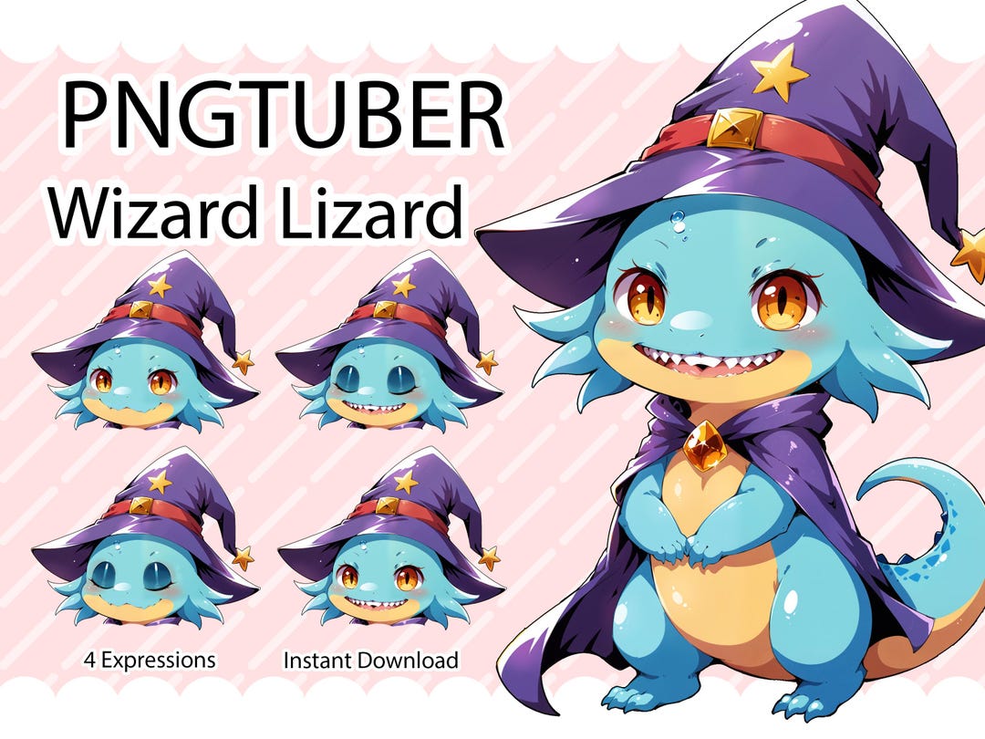 Pngtuber Wizard Lizard - Discord Reactive & Vaedotube Mini - Etsy