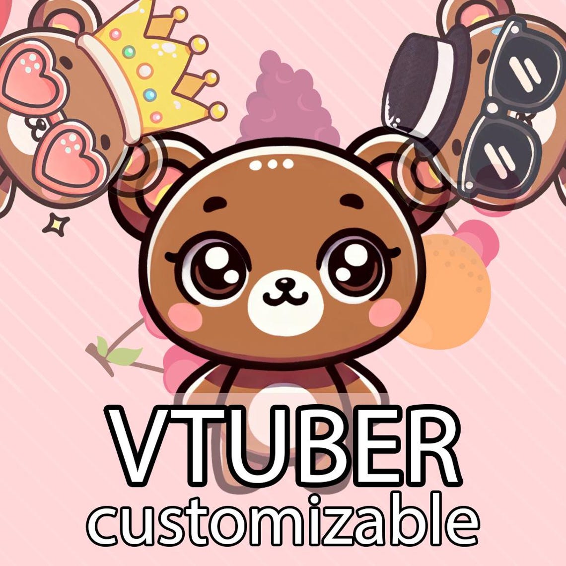 CUSTOMIZABLE VTUBER BEAR Ready to Use With Add-on Toggle-able Outfits ...