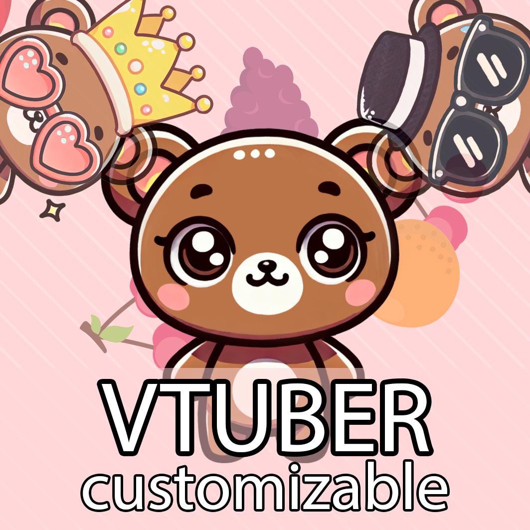 CUSTOMIZABLE VTUBER BEAR Ready to Use With Add-on Toggle-able Outfits ...