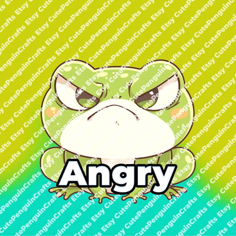 PNGTUBER Cute Frog With 4 Expressions. Vtuber Assets, Veadotube Model, Discord Reactive ...