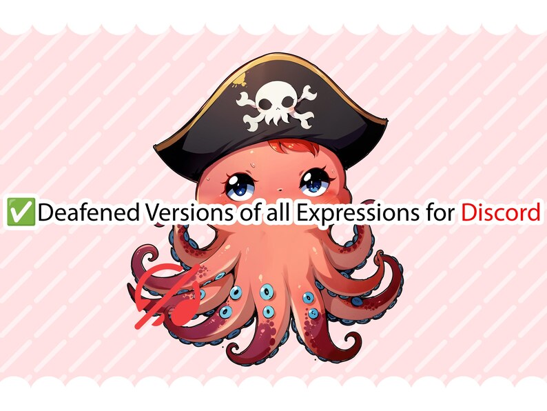 Pngtuber Pirate Octopus - Discord Reactive & Vaedotube Mini - Etsy