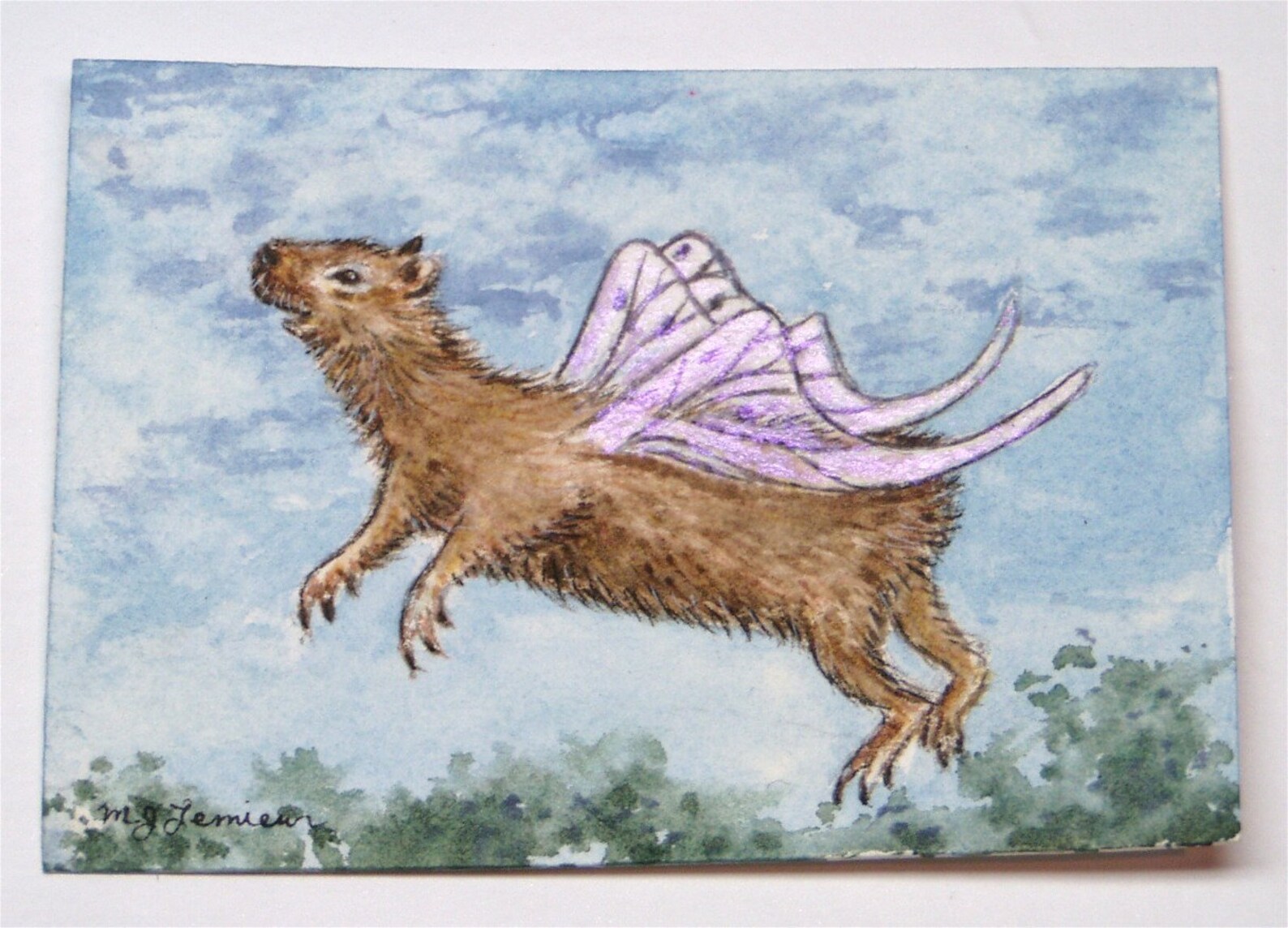 Capybara Fairy Art Print Capybara Art Flying Capybara Capy | Etsy