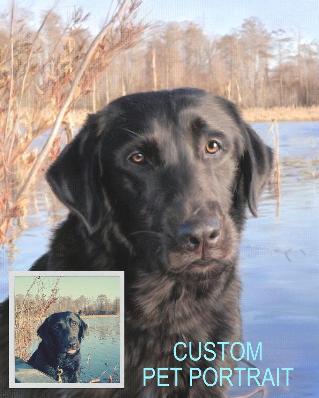 Hand Painted Custom Pet Portrait - Custom Dog Portrait - Memorial Pet ...
