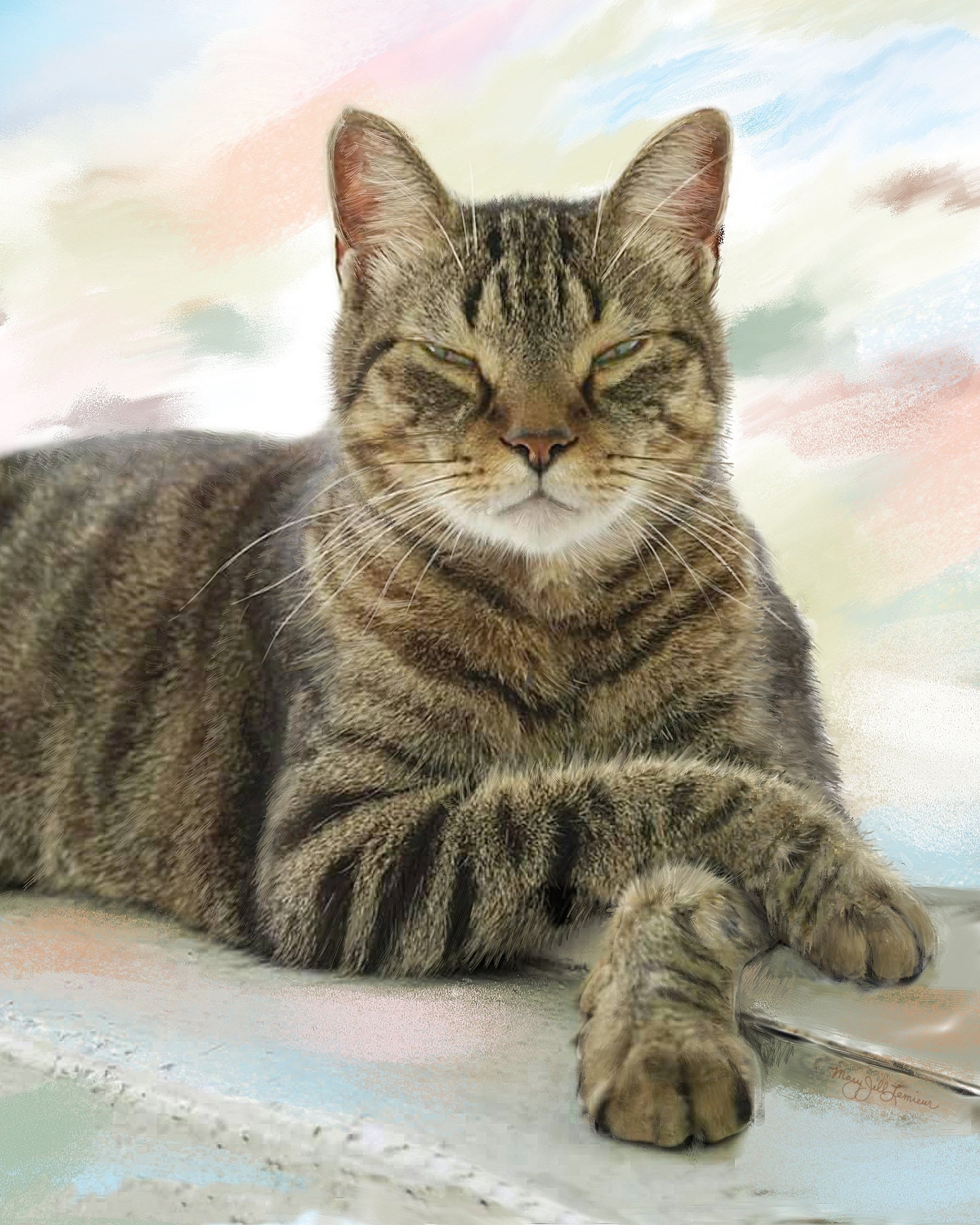 Custom cat portrait realistic pet art lifelike hand | Etsy