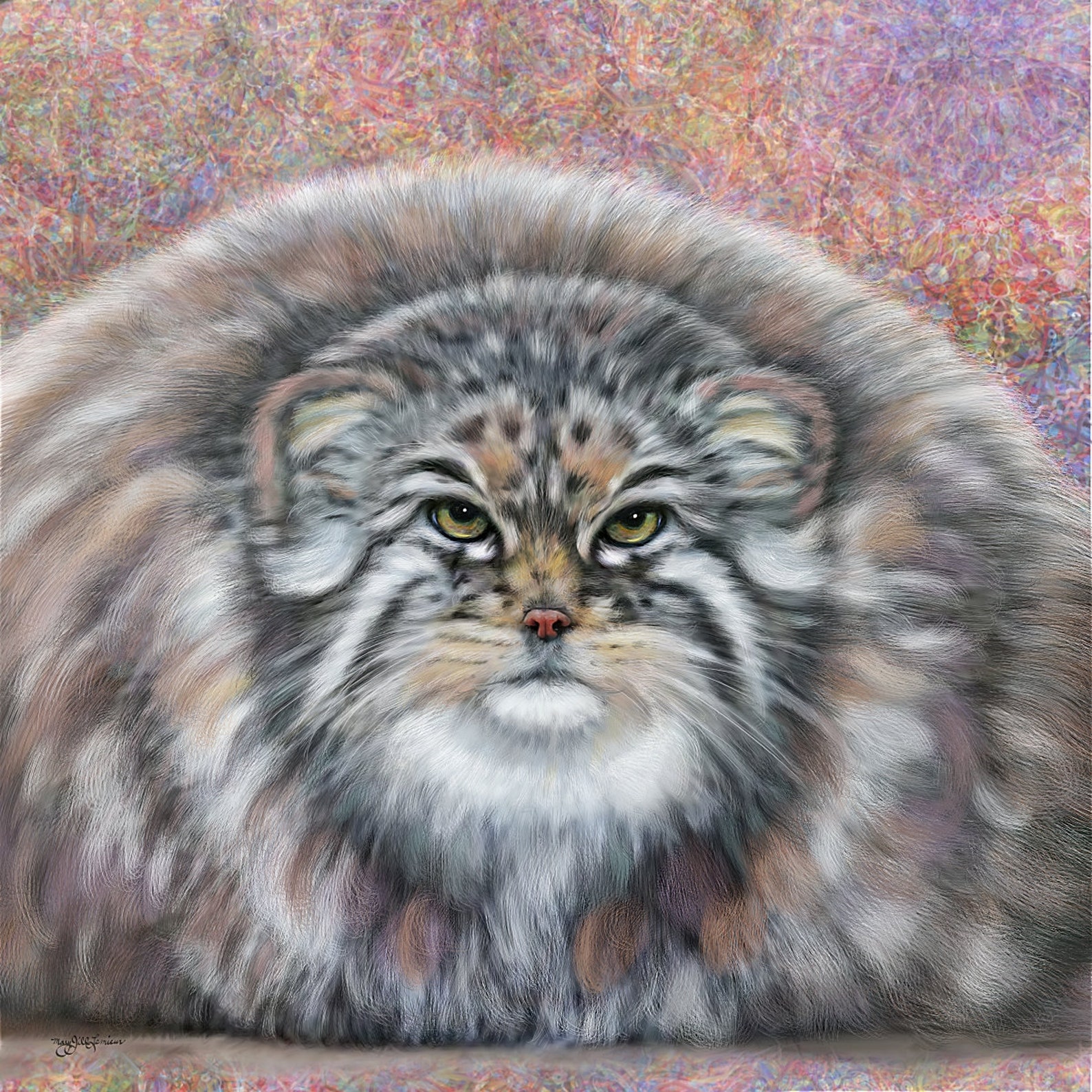 Pallas' S Cat, Art Print, Pallas Cat Painting, Fine Art Giclee, Tibet ...