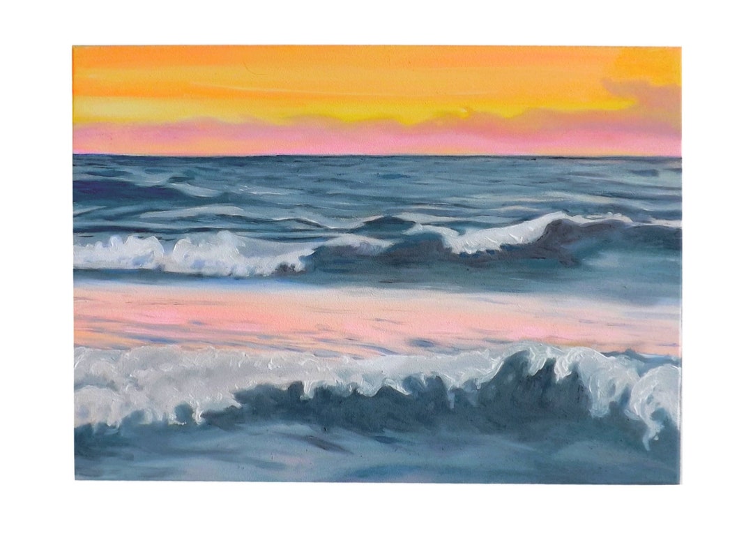 Sunset Original Oil Painting of a Sunset on Lake Michigan by Petoskey ...