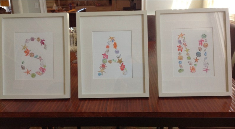 Custom Initial Art Custom Name Art Letter Watercolor Painting - Etsy