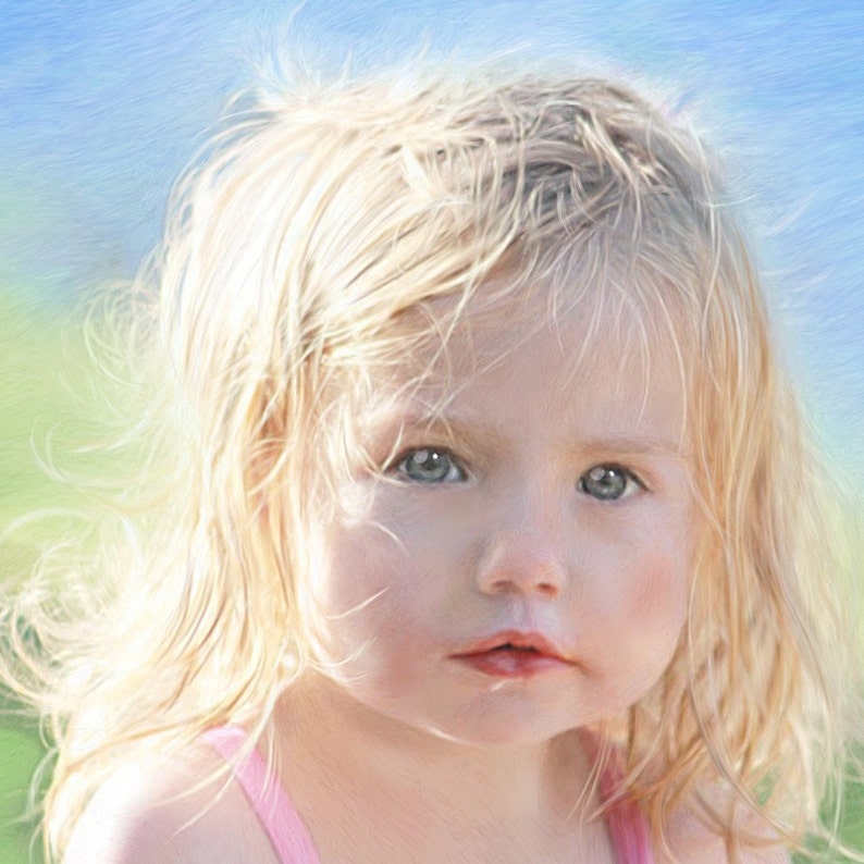 Custom Child's' Portrait on Stretched Canvas Hand Painted From Your ...