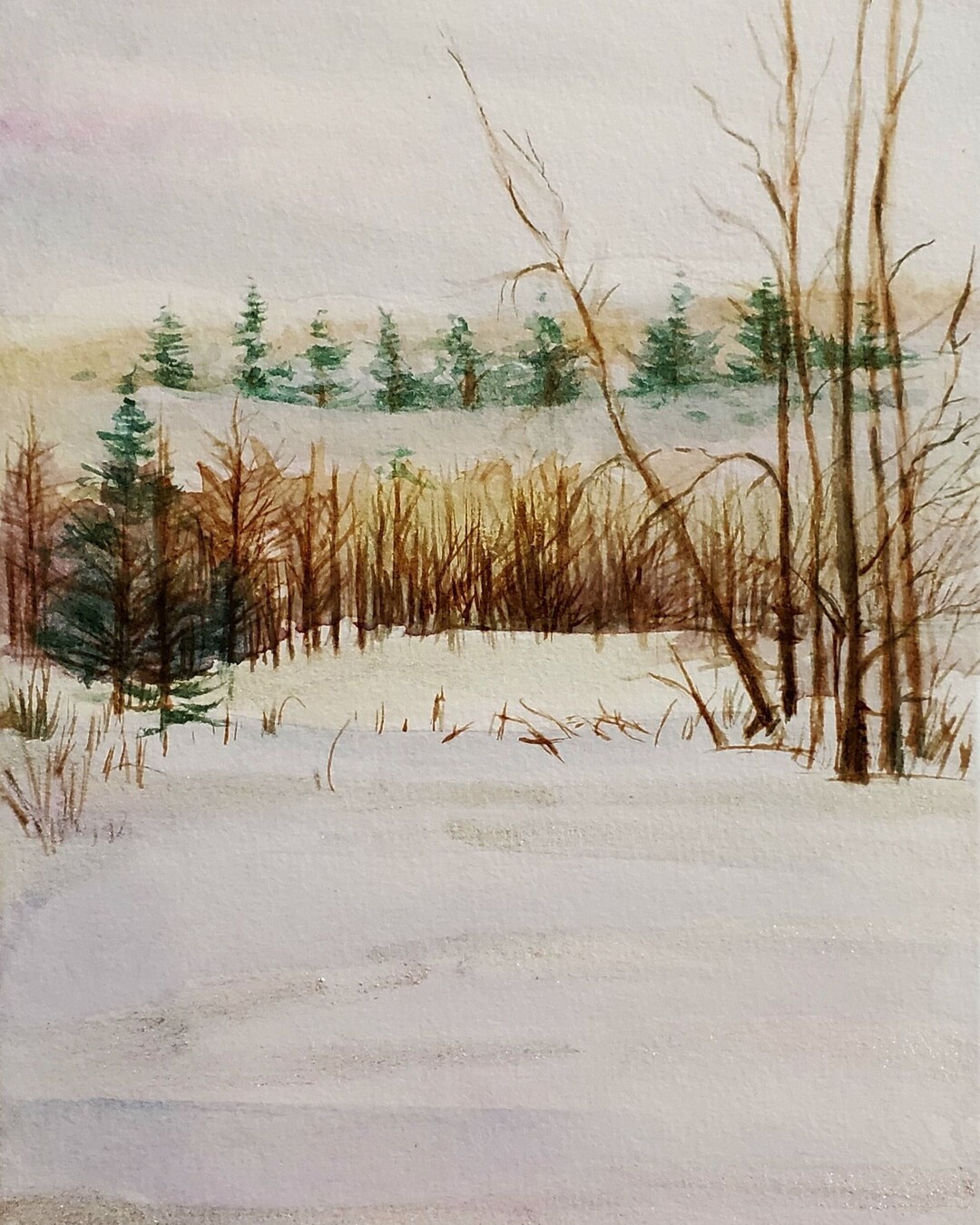 Winter Landscape Michigan Landscape Painting Original - Etsy