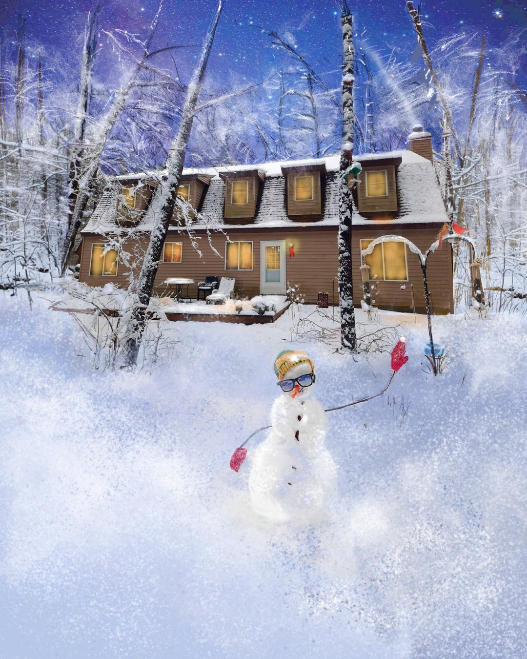 Custom Home Portrait Painting - First Home House Portrait - Cabin ...