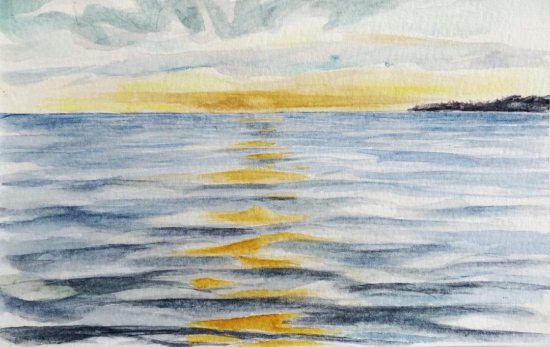 Petoskey State Park Sunset Michigan 0riginal Plein Air Watercolor by ...
