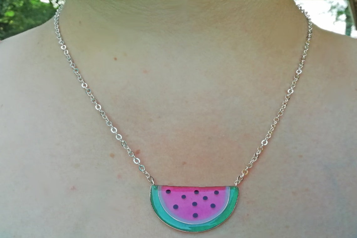 Watermelon Slice Necklace | Etsy