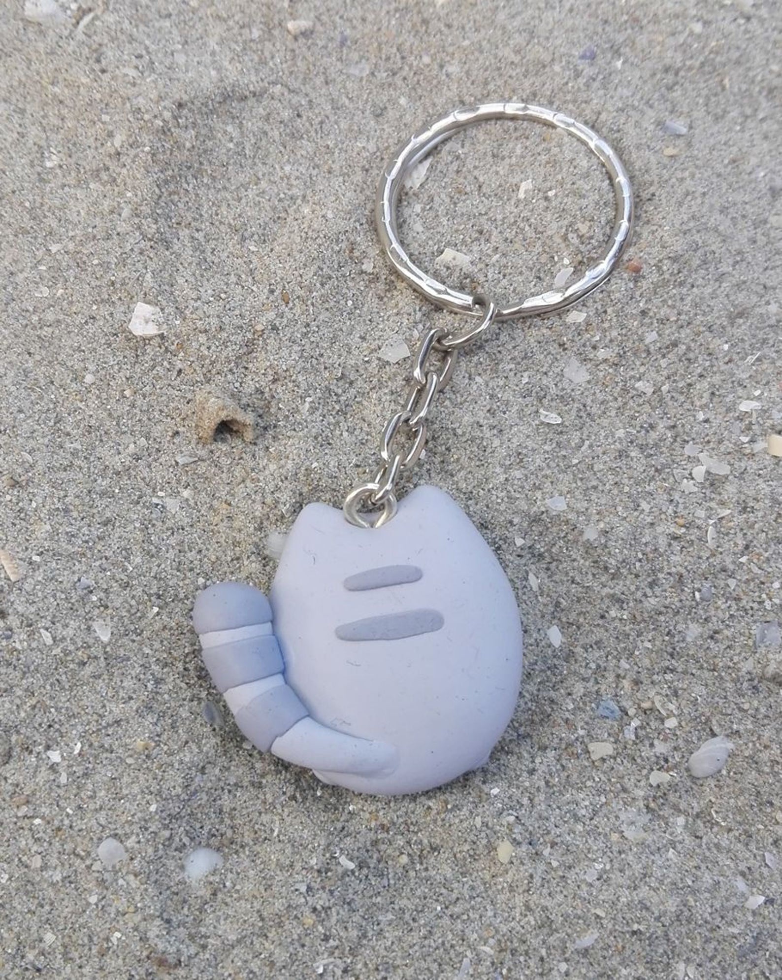 Keychain Grey Cat With Chocolate Donut Kawaii Accessories - Etsy