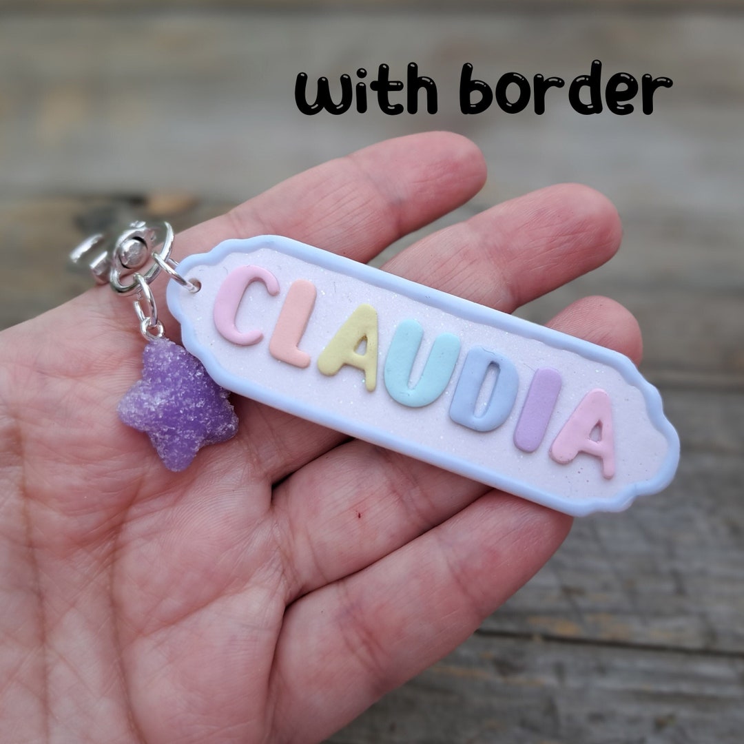 Personalized Name Tag Keychain With Candy Charm - Etsy