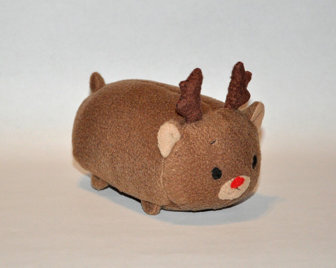 Rudolf Reindeer Roll Plush Medium Size Made to Order - Etsy