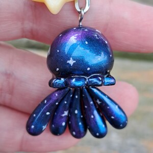 Galaxy Jellyfish Keychain With Star and Moon Charms - Etsy