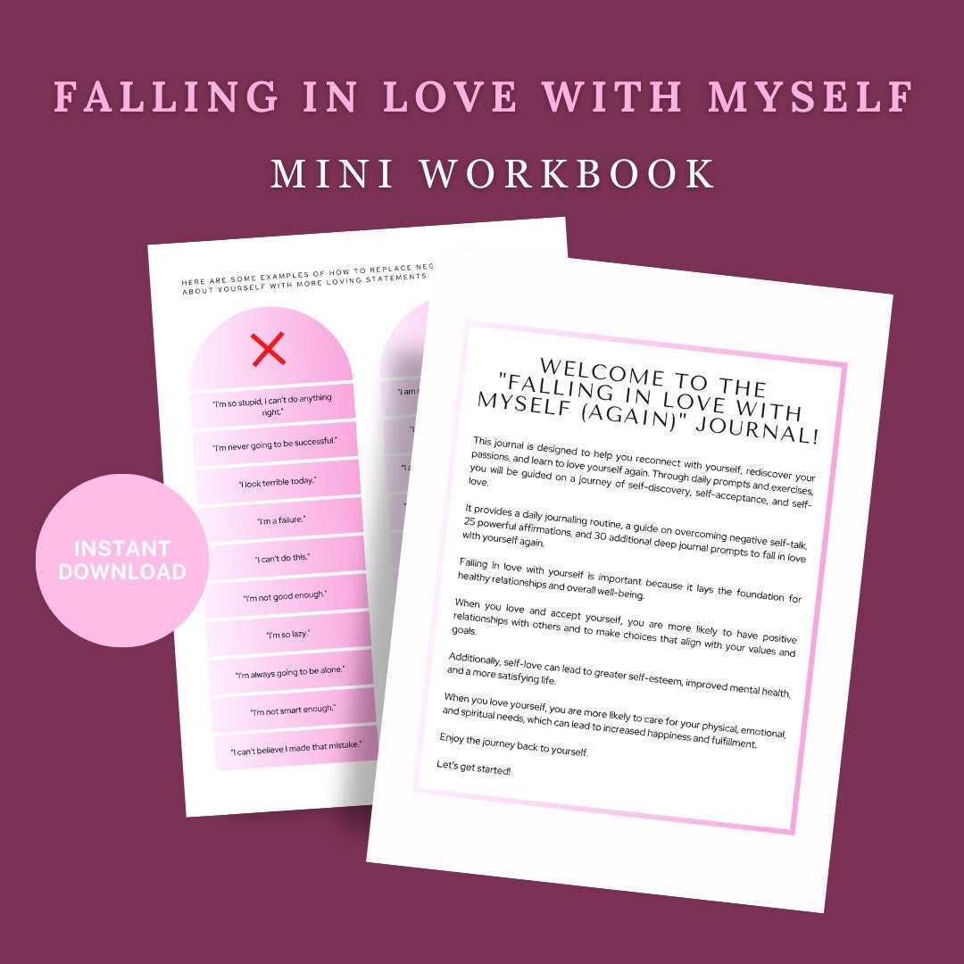 Falling in Love With Myself- A Self Love Journal for Women, Self-love ...