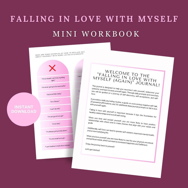 Falling in Love With Myself A Self Love Journal for Women, Self-love ...