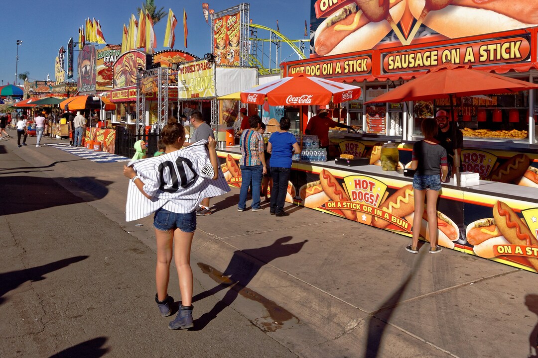 State Fair Art Print: Girl at Concession Stand, Amusement Park Canvas ...
