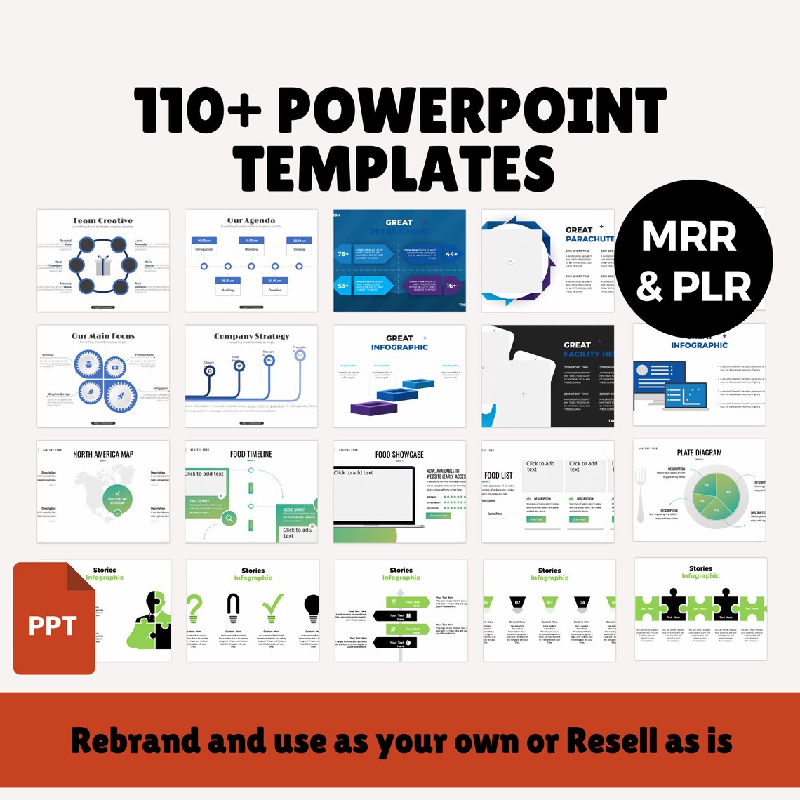 110+ Powerpoint Templates Bundle: Editable Presentation Designs (MRR ...