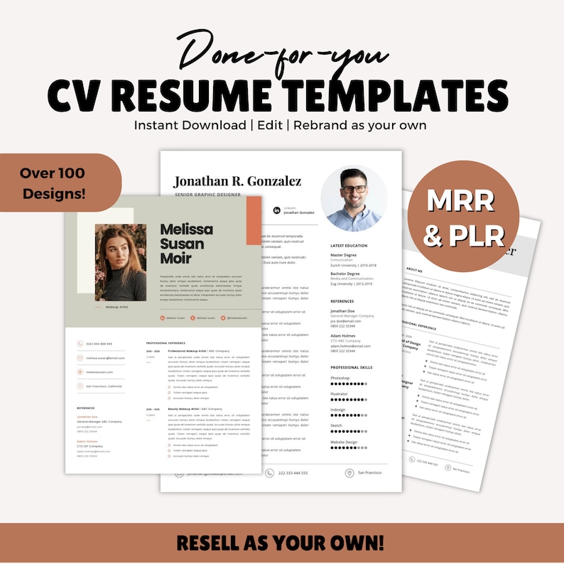CV Resume Templates With Private Label Rights PLR and Master Resell ...