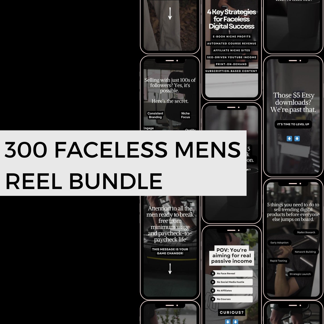 300 Men's Faceless Reel Bundle With Master Resell Rights and Private ...