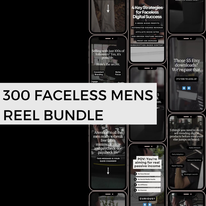 300 Men's Faceless Reel Bundle With Master Resell Rights and Private ...