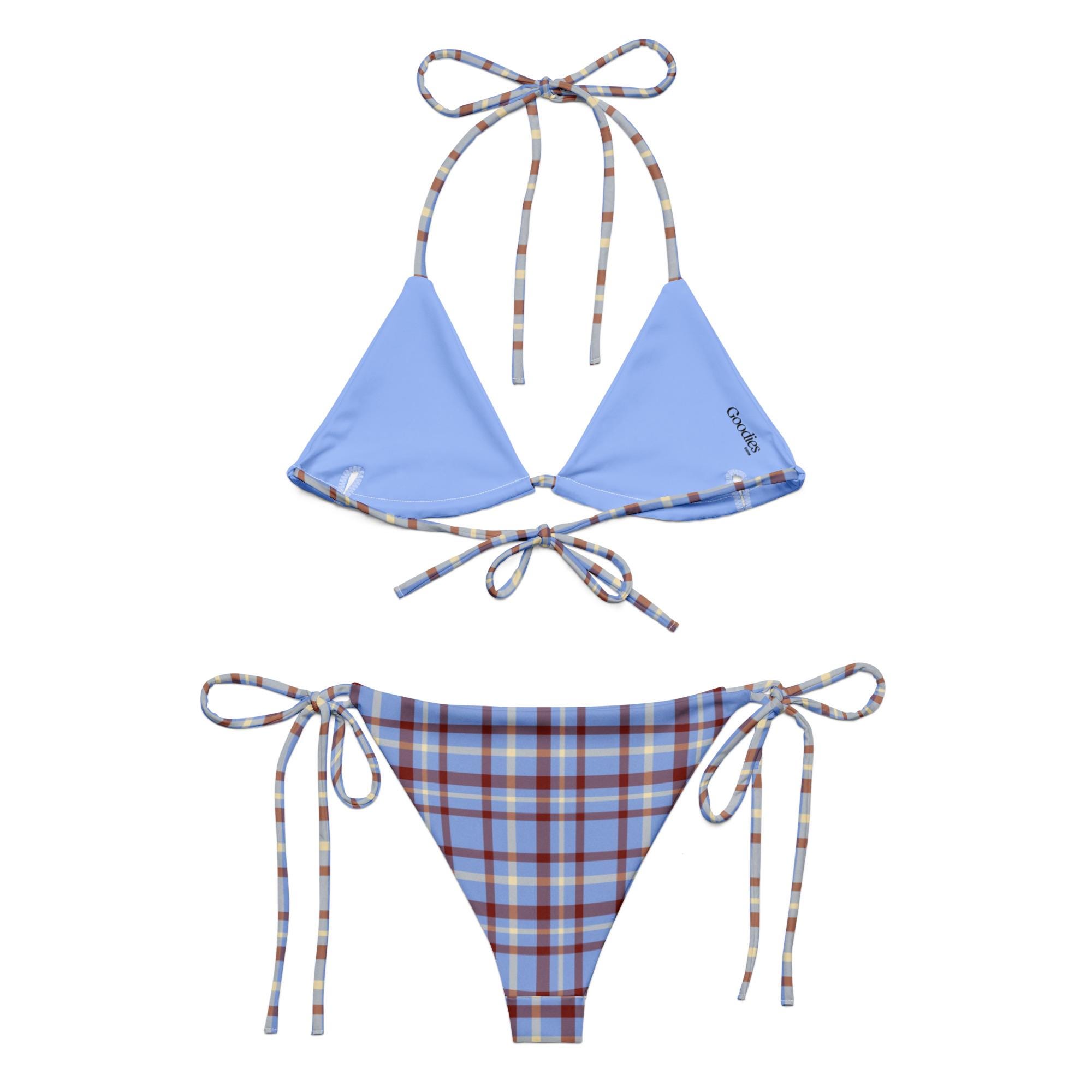 Blue Y2K Plaid Bikini , Tartan Pattern , Checkered Bikini , Hot Girl ...