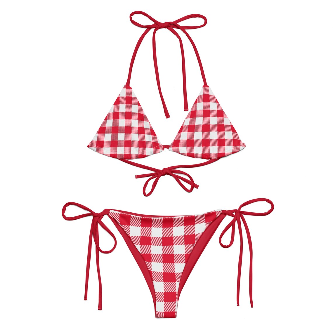 Red Gingham Bikini Plaid Bikini , Tartan Pattern , Checkered Bikini , Hot Girl Summer, Y2K ...