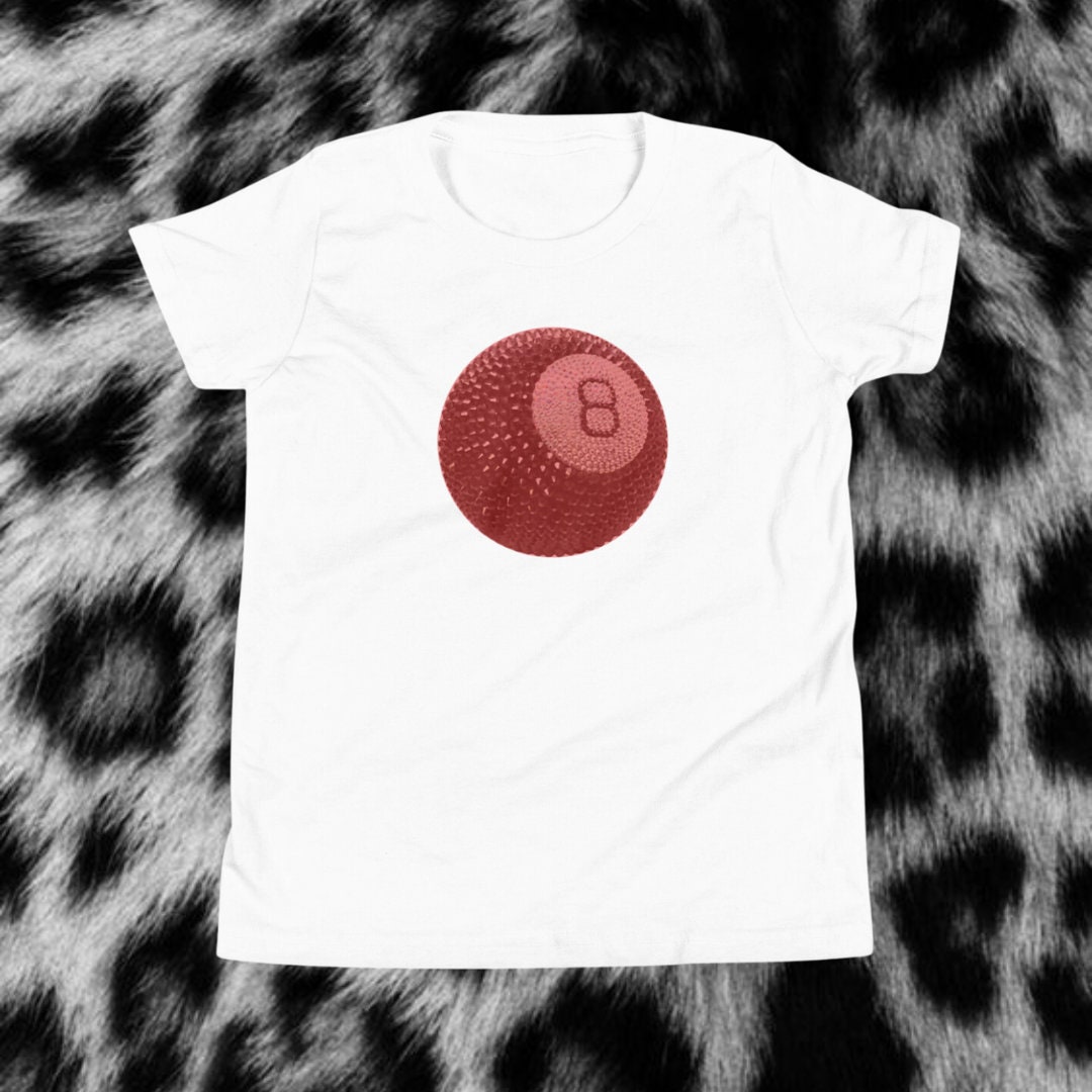 Red 8 Ball Baby Tee, Halftone 8 Ball, Trendy Y2K Baby Tee, Aesthetic ...