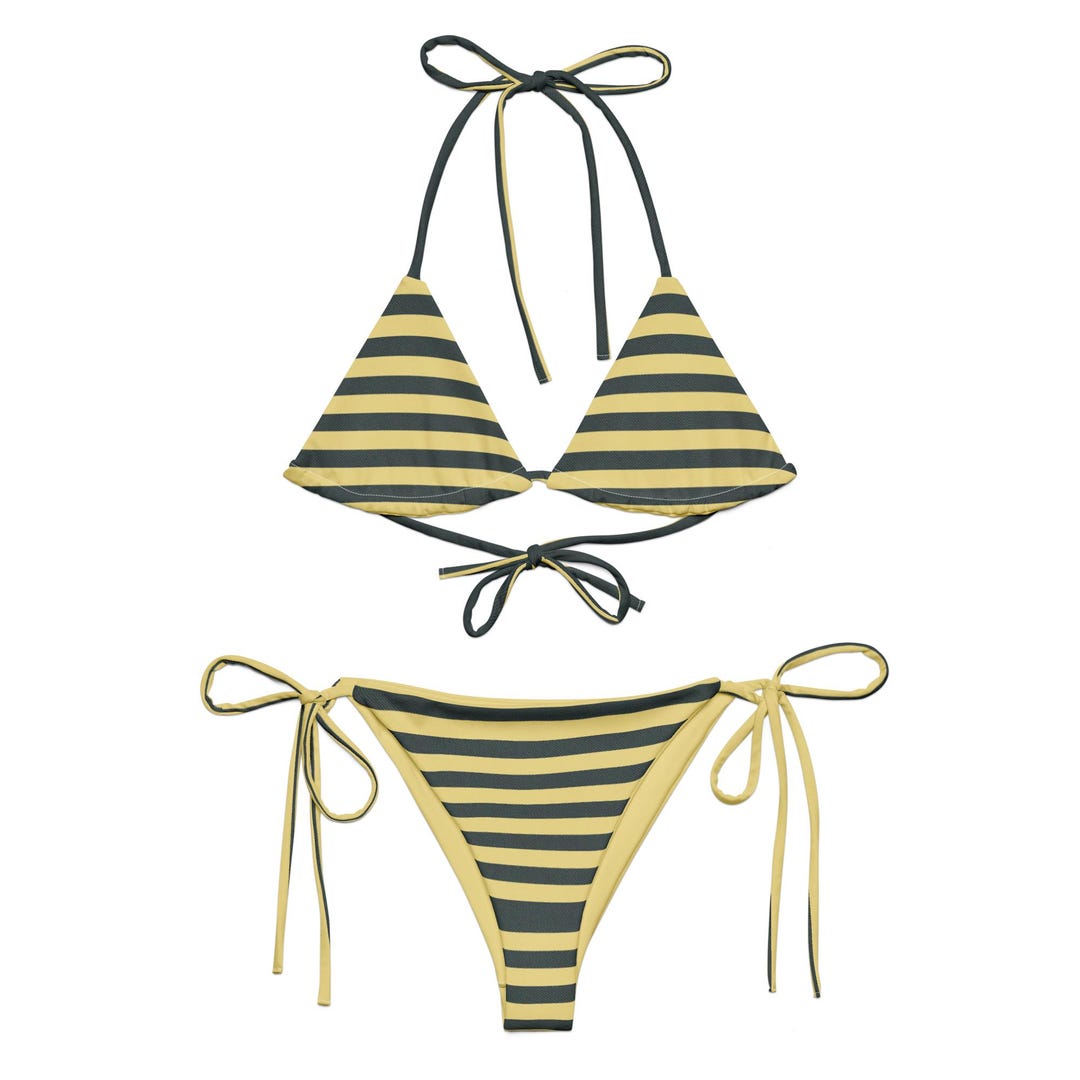 Summer Camp Bikini Striped Triangle Bikini - Etsy UK