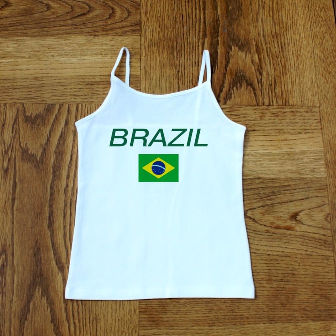 Y2K Brazil Flag Tank Top: Summer Cropped Camisole - Etsy