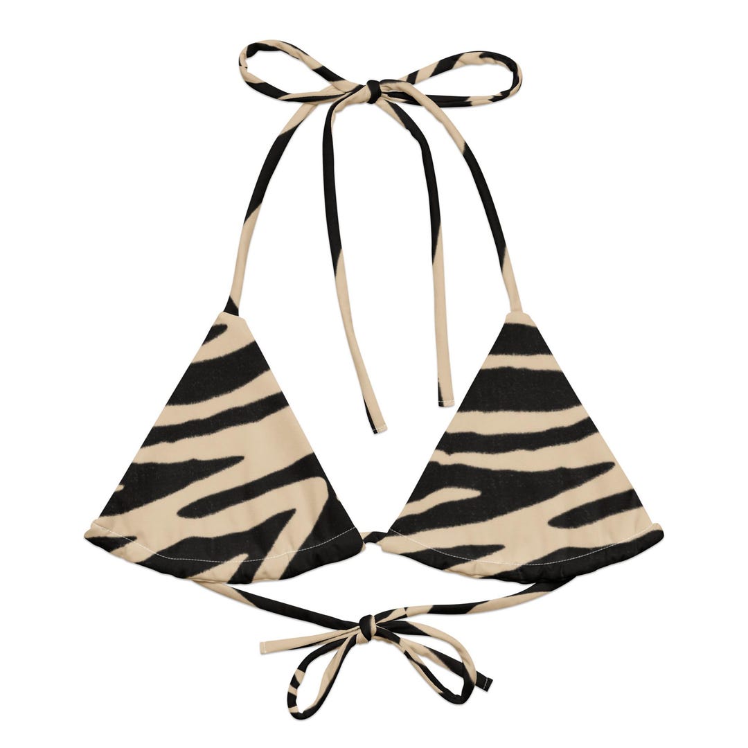 Black Zebra Bikini Top, Coconut Girl Bikini - Etsy